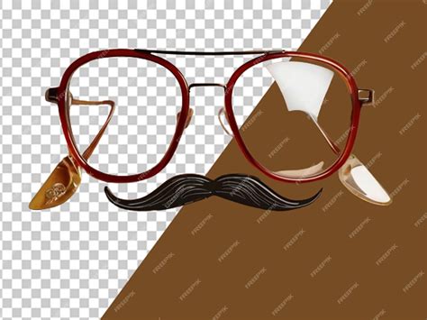 Premium Psd Overhead Glasses With Mustache April Fool Concept