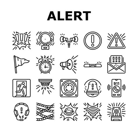 Premium Vector Alert Attention Signal Caution Icons Set Vector