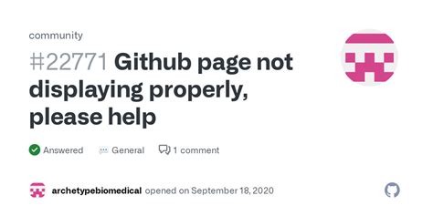 Github Page Not Displaying Properly Please Help · Community