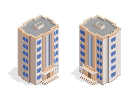 Modern Isometric Buildings Illustrator Vector 28557934 Vector Art At