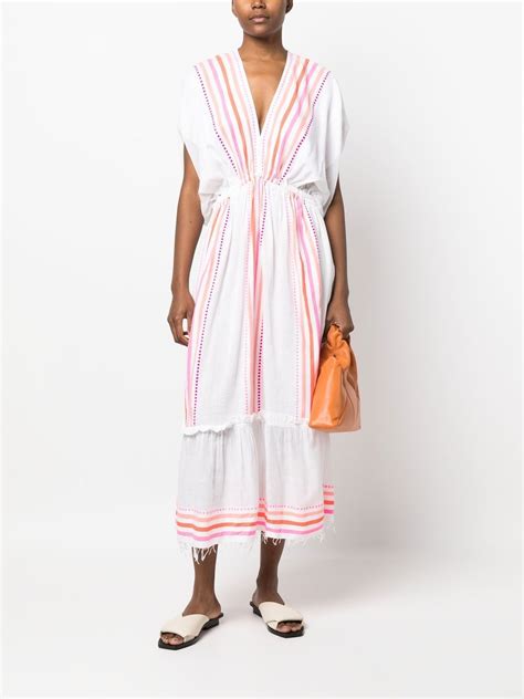 Lemlem Eshe Plunge Neck Dress In Pink Modesens