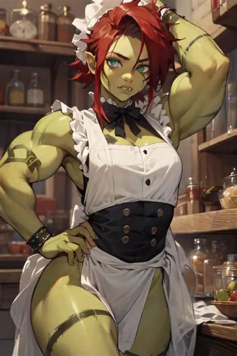 AI Art Orc Maid 3 By Azure PixAI