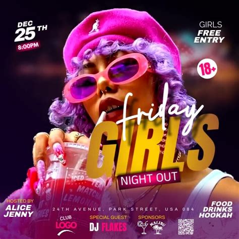 Girls Night Out Party Flyer Template Postermywall