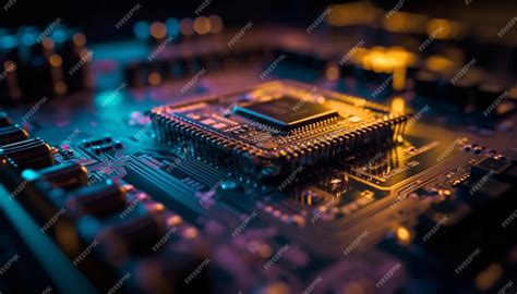 Premium Ai Image Complex Computer Chip Circuit Board Shows Futuristic Technology Progress