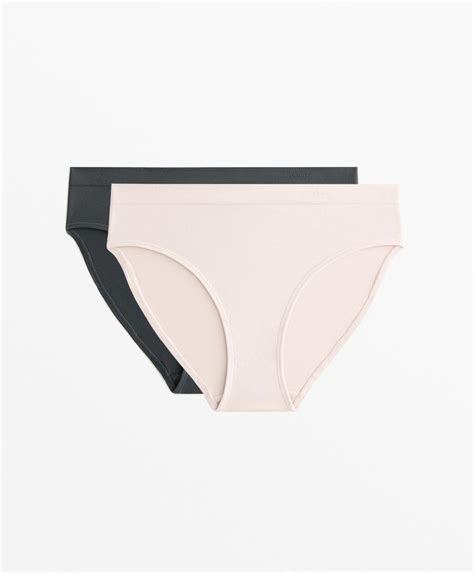 2 Seamless Soft Touch Mid Rise Classic Briefs Oysho Qatar