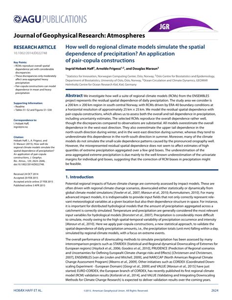 Pdf How Well Do Regional Climate Models Simulate The Spatial Dependence Of Precipitation An