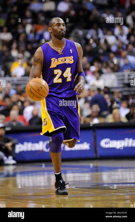 Los Angeles Lakers Shooting Guard Kobe Bryant Brings The Ball Up Court