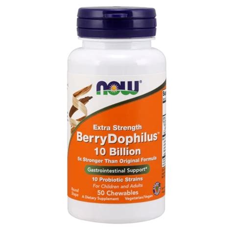 Comprar Now Foods Extra Strength Berrydophilus Chewables 10 Bilhões