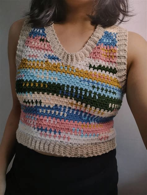 Rory Vest Preppy Sweater Vest Crochet Pattern Pdf Etsy