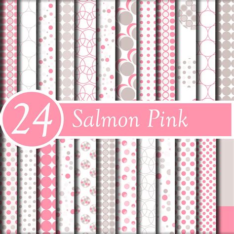 Salmon Pink 24 Digital Paper Background Wallpaper Scrapbooking Craft
