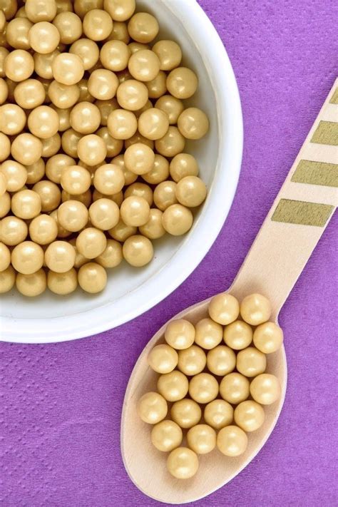 Gold Sugar Pearls Gold Candy Pearls Gold Sugar Beads Sweets And Treats™