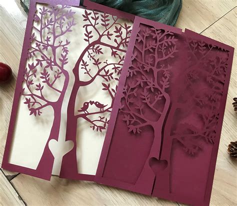 Buy Custom Tree Laser Cut Wedding Invitations Engagement Invitation