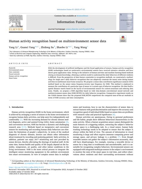 pdf human activity recognition based on multienvironment sensor data