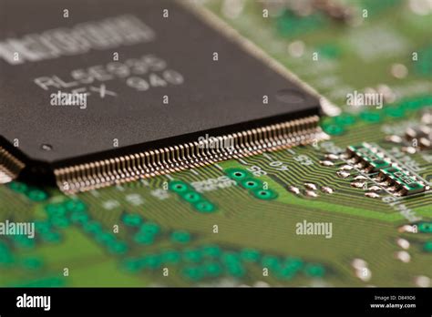 Processor Chip On Circuit Board Stock Photo Alamy
