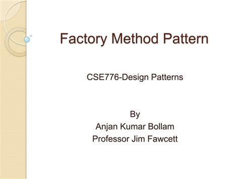 Factory Method Pattern Pptx