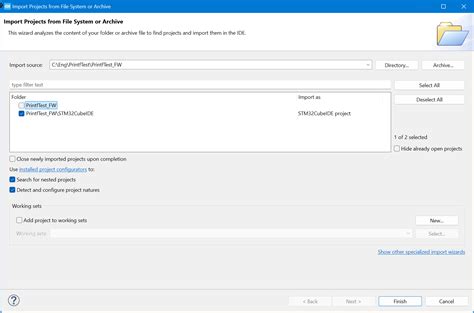 Stm32cubeide V 1181 Will Not Import Projects Stmicroelectronics