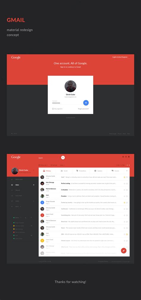 Gmail Material Redesign Concept On Behance