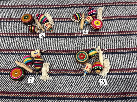 Juguete Mexicano 4 Mini Juguetes Balero Trompo Pirinola Yo Yo