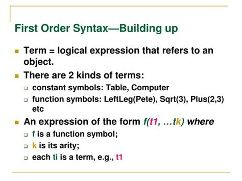 Ppt First Order Logic Powerpoint Presentation Free Download Id2498038