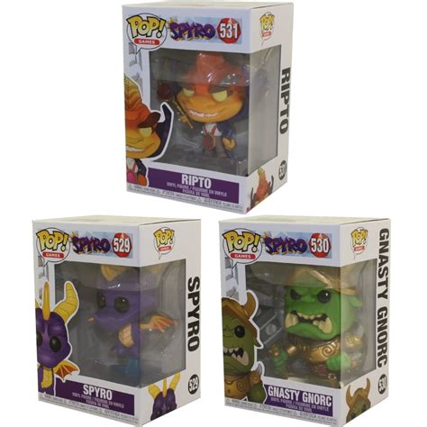 Funko Pop Games Spyro The Dragon S2 Vinyl Figures Set Of 3 Gnasty