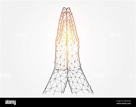 Religious Hand Gesture Concept Polygonal Vector Illustration Of