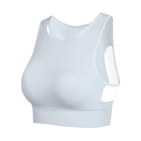 Qyzeu Women Bra Longline High Impact Yoga Bra Crop Sports Bra Wireless