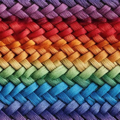 The Unique Pattern On A Piece Of Rainbow Burlap Premium Ai Generated