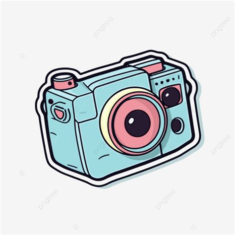 An Illustration Of A Very Small Camera Sticker Clipart Vector Camera