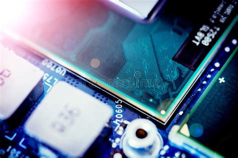 Cpu Chipset On Printed Circuit Board Pcb Close Up Stock Image Image Of Component Integrated