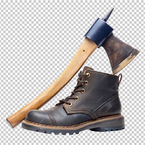 Black Sharp Small Ax In The Boot Isolated Premium Ai Generated Psd
