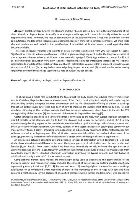 Pdf Calcification Of Costal Cartilage In The Adult Rib Cage · Calcification To Be Considered