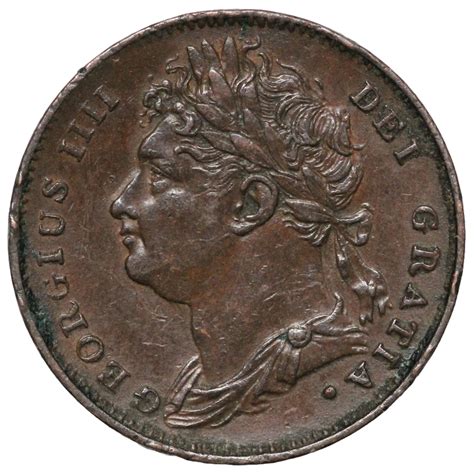 Great Britain 1823 George Iv First Issue Farthing Georgius Iiii