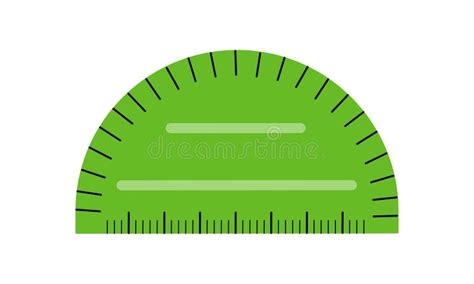 Protractor Ruler Isolated On The White Background Measuring Tool Grid