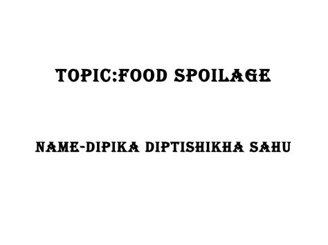 Food Spoilage Ppt Document Ppt