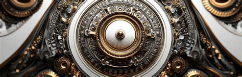 On A White Background An Abstract Fractal Circle Compass Is Shown Stock Illustration