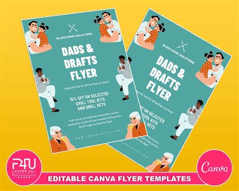 Dads And Drafts Flyer Diy Canva Dads And Drafts Flyer Template Editable