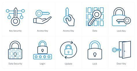 Premium Vector A Set Of 10 Security Icons As Key Security Access Key Data