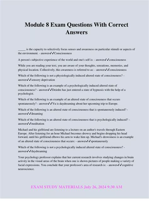 module 8 exam questions with correct answers module 8 stuvia us