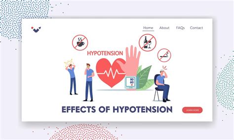 Premium Vector Hypotension Effects Landing Page Template Characters