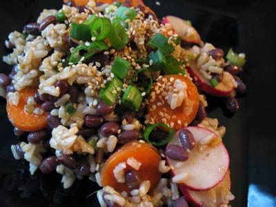 Spicy Azuki Bean And Brown Rice Salad Lisa S Kitchen Vegetarian Recipes Cooking Hints
