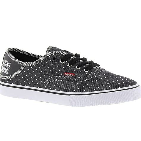 Levis Maddy Black White Polka Dot Sneakers 6 Gem