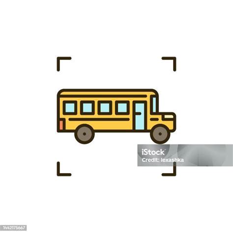 Icône Colorée Du Concept Vectoriel Dautobus Scolaire Panneau Jaune