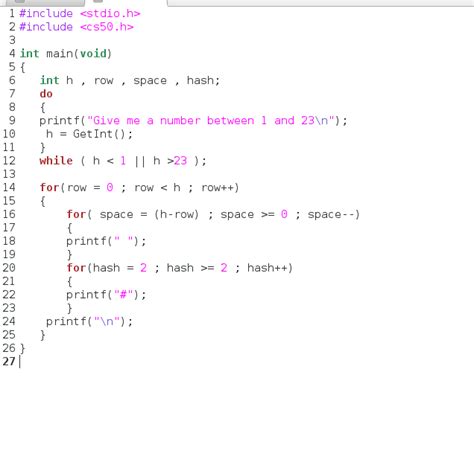 Pset Help Needed With Creating The Pyramid In Pset Mario Cs