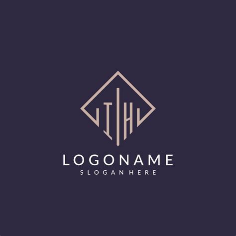 Ih Initial Monogram Logo With Rectangle Style Design 15549488 Vector