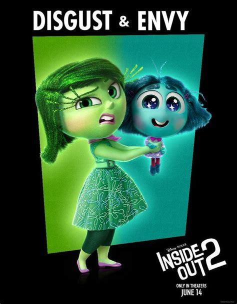 New Inside Out 2 Poster Featuring Disgust And Envy Emo Jester On