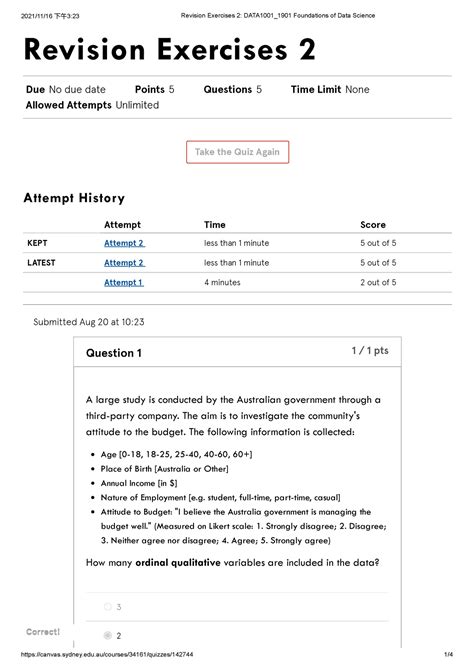 Revision Exercises 2 Data1001 1901 Foundations Of Data Science