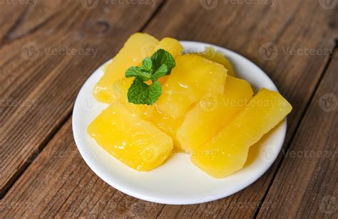 Boiled Cassava Root Dessert With Coconut Milk Thai Food Or Brazilian