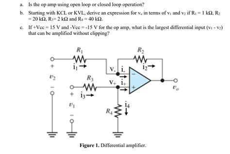 solved a ﻿is the op amp using open loop or closed loop