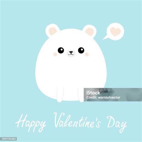 흰 곰 아이콘입니다 해피 발렌타인 데이 재미있는 머리 얼굴입니다 귀여운 가와이이 만화 라운드 캐릭터입니다 핑크 하트 아기 인사말