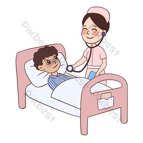 ภาพการ์ตูนพยาบาลดูแลผู้ป่วย เทมเพลต แบบ Psd ดาวน์โหลดฟรี Pikbest